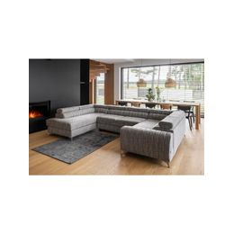 MF Design Luisa Recamiere Links in Grau - (L) 202 x (B) 347 x (H) 92 cm | Gr.: onesize
