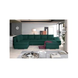 MF Design Gio Recamiere Rechts in Flaschengr&uuml;n - (L) 190 x (B) 351 x (H) 82 cm | Gr.: onesize
