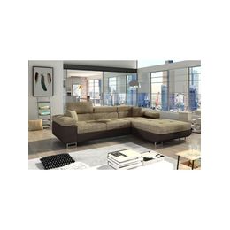 MF Design Amanda Recamiere Rechts in Beige - (L) 203 x (B) 289 x (H) 85 cm | Gr.: onesize
