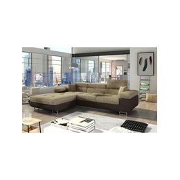 MF Design Amanda Recamiere Links in Beige - (L) 203 x (B) 289 x (H) 85 cm | Gr.: onesize