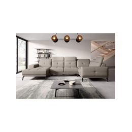 MF Design Nevido Recamiere Rechts in Beige - (L) 201 x (B) 350 x (H) 77 cm | Gr.: onesize