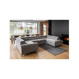 MF Design Luisa Recamiere Rechts in Grau - (L) 202 x (B) 347 x (H) 92 cm | Gr.: onesize