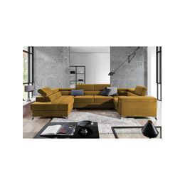 MF Design Tiya Recamiere Links in Senfgelb - (L) 342 x (B) 342 x (H) 88 cm | Gr.: onesize