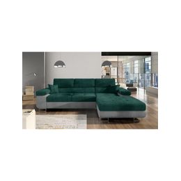 MF Design Amanda Recamiere Rechts in Smaragd - (L) 203 x (B) 289 x (H) 85 cm | Gr.: onesize