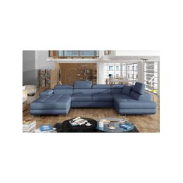 MF Design Rodri Recamiere Rechts in Blau - (L) 202 x (B) 345 x (H) 90 cm | Gr.: onesize