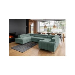 MF Design Luisa Recamiere Links in Gr&uuml;n - (L) 202 x (B) 347 x (H) 92 cm | Gr.: onesize