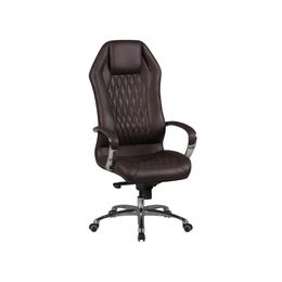 FineBuy B&uuml;rostuhl in Braun / Leder / 70x67x136 | Gr.: onesize