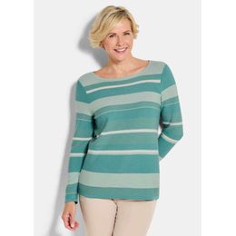 GOLDNER Strickpullover im Ringel-Look in salbei / gemustert | Gr.: 40