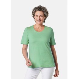 GOLDNER Kurzgr&ouml;&szlig;e: Basic Baumwollshirt mit kurzem Arm in mintgr&uuml;n | Gr.: 23