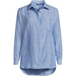 LANDS' END Bluse aus reinem Leinen, Damen,  Blau, Leinen, by Lands' End