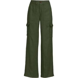 LANDS' END Relaxte Leinenhose mit geradem Bein, Damen,  Gr&uuml;n, Leinen, by Lands' End