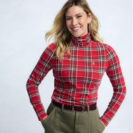 LANDS' END Rollkragenshirt aus Baumwoll/Modalmix, Damen,  Rot, Baumwolle/Elasthan/Baumwolle Modal, by Lands' End