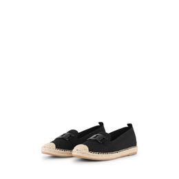 Tom Tailor Damen Flache Espadrilles mit Kontrastn&auml;hten, schwarz, Uni, Gr. 38