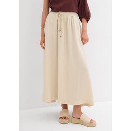 bonprix Maxirock aus flie&szlig;endem Lyocell-Mix, beige, Gr.36, Modischer flie&szlig;ender Maxirock, aus Viskose