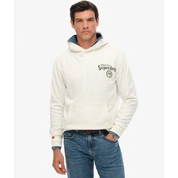 Superdry Herren Baumwolle Grafik Druck Tokyo Narrative Hoodie In Lockerer Passform, Wei&szlig; & Gr&uuml;n - Gr&ouml;&szlig;e: M 104060650190871D002