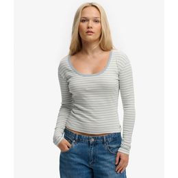 Superdry Damen Athletic Essentials Gestreiftes Langarmshirt Blue - Gr&ouml;&szlig;e: 38 2103026700160K9L017