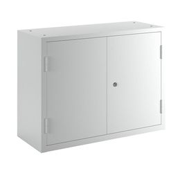 eurokraft basic Werkstatt-H&auml;ngeschrank, HxBxT 600 x 800 x 320 mm, Vollblecht&uuml;ren, mit 2 Fachb&ouml;den + 2 Schubladen, lichtgrau RAL 7035