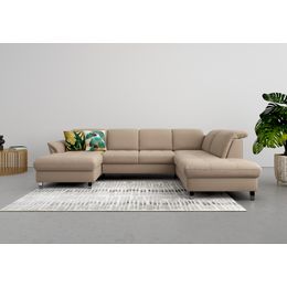 Sit & More Wohnlandschaft SIT & MORE "Maggiore U-Form", grau (taupe), B:312cm H:88cm T:224cm, 98% Polyester, 2% Polyamid, Sofas, Wohnlandschaft, wahlweise mit Kopfteilverstellung, Bettfunktion und Stauraum