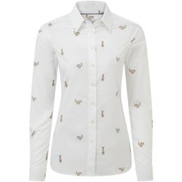Sch&ouml;ffel Country Bluse Norfolk Painted Hare/Wei&szlig; mit Hasenmotiv (Gr&ouml;&szlig;e: 12)