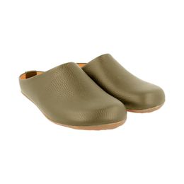 Haflinger Leder-Clog Oliv (Gr&ouml;&szlig;e: 45)