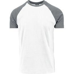Urban Classics Raglan Contrast Tee T-Shirt wei&szlig; grau in 3XL TB639 white/grey