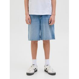 Jack & Jones Shorts JACK & JONES JUNIOR "JJITONY locker und pflegeleicht f&uuml;r Alltag", Jungen, Gr. 134, N-Gr, blau (blau denim), Web, Obermaterial: 100% Baumwolle, unifarben, relaxed fit knielang, Hosen Shorts, unifarben, modisch, relaxed fit, Web, Topseller