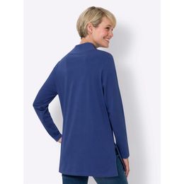 Longshirt Classic Basics "Longshirt", Damen, Gr. 42, blau (royalblau), 100% Baumwolle, unifarben, Shirts Longshirt