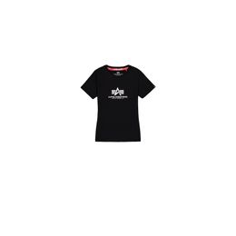 T-Shirt Alpha Industries "New Basic T-Shirt BL W", Damen, Gr. M, schwarz, Obermaterial: 100% Baumwolle, Shirts T-Shirt