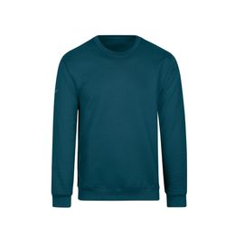 Sweatshirt TRIGEMA "TRIGEMA Sweatshirt", Damen, Gr. M, blau (petrol), Sweatware, 70% Baumwolle, 30% Polyester, Basic, lang, Rundhals, Sweatshirts Sweatshirt