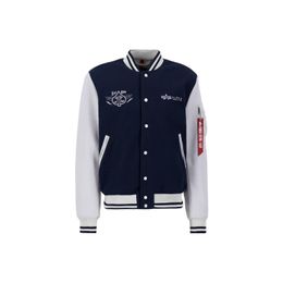 Bomberjacke Alpha Industries "Varsity Air Force Jacket", Herren, Gr. 3XL, blau (ultra navy), Obermaterial: 100% Polyester, Jacken Bomberjacke