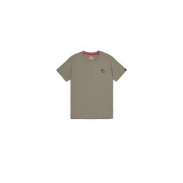 T-Shirt Alpha Industries "Camo Logo Puff Print Backprint T-Shirt", Herren, Gr. M, gr&uuml;n (olive), Obermaterial: 100% Baumwolle, Shirts T-Shirt