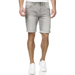 Shorts INDICODE "INKaden", Herren, Gr. S, N-Gr, grau (lt grau), Denim/Jeans, Obermaterial: 98% Baumwolle, 2% Elasthan, washed, Basic schmal, Hosen Shorts