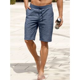 Bermudas CLASSIC, Herren, Gr. 56, Normalgr&ouml;&szlig;en, blau (blau, meliert), 55% Polyester, 45% Baumwolle, meliert, kurz, Hosen Bermudas