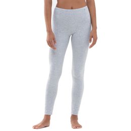 Leggings Mey "Cotton Pure", Damen, Gr. 44, N-Gr, grau (light grau melange), Single Jersey, Obermaterial: 94% Baumwolle, 6% Elasthan, lang, Hosen Leggings, Elastischer Bund