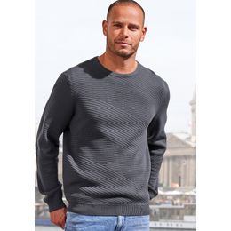 Strickpullover John Devin, Herren, Gr. XXL (60/62), grau (anthrazit), Feinstrick, Obermaterial: 50% Baumwolle, 50% Polyacryl, unifarben, regular fit normal, Rundhals, Strickb&uuml;ndchen, Pullover Strickpullover, Pullover aus weichem Strukturstrick, Topseller