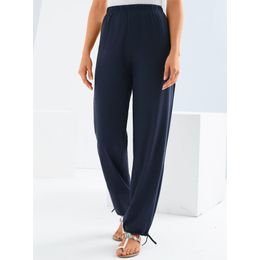 Jerseyhose Classic Basics, Damen, Gr. 21, Kurzgr&ouml;&szlig;en, blau (marine), 100% Baumwolle, unifarben, lang, Hosen Jerseyhose