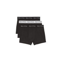 Marc O'Polo Boxershorts MARC O'POLO "Essentials", Herren, Gr. M, wei&szlig; (2xschwarz, 1xschwarz, wei&szlig; elastic), Obermaterial: 95% Baumwolle, 5% Elasthan, unifarben, figurbetont, Unterhosen Boxershorts, mit elastischem B&uuml;ndchen mit Logo-Schriftzug