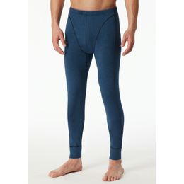 Lange Unterhose Schiesser "95/5 Originals", Herren, Gr. 4, 800, blau, Single Jersey, Obermaterial: 95% Baumwolle, 5% Elasthan, Unterhosen Lange Unterhose