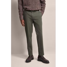 Stoffhose Bugatti, Herren, Gr. 35, L&auml;nge 34, gr&uuml;n (oliv), 61% Baumwolle, 37% Lyocell, 2% Elasthan, unifarben, gerade, unten schmal, Hosen Stoffhose, aus einem Baumwoll-Elasthan-Mix
