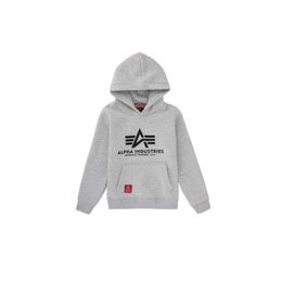 Hoodie Alpha Industries "Basic Hoodie BL K", Jungen, Gr. 10, grau (grau heather), Obermaterial: 80% Baumwolle, 20% Polyester, regular fit, Sweatshirts Hoodie