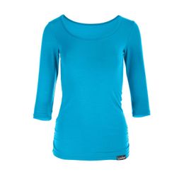 3/4-Arm-Shirt WINSHAPE "WS4", Damen, Gr. S, blau (t&uuml;rkis), 90% Baumwolle, 10% Elasthan, Rundhals, Shirts 3/4-Arm-Shirt