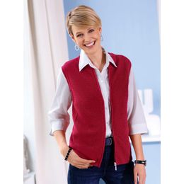 Strickweste Classic Basics, Damen, Gr. 48, rot, 50% Baumwolle, 50% Polyacryl, unifarben, Westen Strickweste