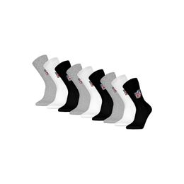 Kurzsocken NFL "Socken NFL SHIELD 9Pack Crew Socks 9er Pack", Damen, Gr. 39-42, bunt (wei&szlig;, grau, schwarz), Obermaterial: 61% Baumwolle CO. 35% Polyester PES. 4% Elasthan EL., Socken Kurzsocken