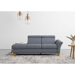 Recamiere Home Affaire "Lindgren", blau (hellblau), B:206cm H:84cm T:93cm, 100% Polyester, Sofas, Recamiere, wahlweise motorische TV-Funktion, Bettkasten und Kopfteilverstellung