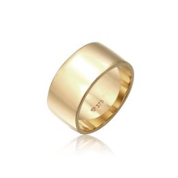 Silberring Elli Premium "Ring Ring Bandring Modern 375 Gelbgold" Gr. 56, gold, Fingerringe, Damen, 56, Gelbgold 375, Silberring