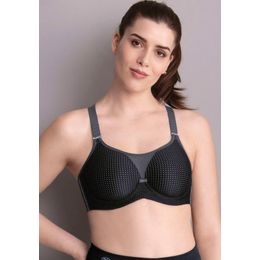 Sport-BH Anita active "performance wireX", Damen, Gr. 80, Cup C, schwarz (schwarz, anthrazit), Stoff, Obermaterial: 55% Polyamid, 23% Polyester, 22% Elasthan, Mesh, clean, matt, Basic, regular fit, BHs Sport-BH, nahtlose Cups, extrem flache N&auml;hte, 3/4 B&uuml;gel, atmungsaktiv, Topseller