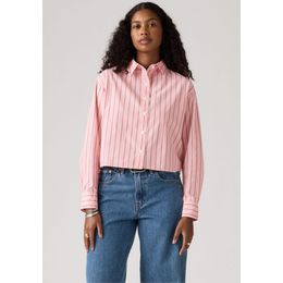 Levi's Hemdbluse LEVI'S, Damen, Gr. S (36), hug stripe peachskin, Web, Obermaterial: 100% Baumwolle, gestreift, normal taillenbedeckt, 2-Knopf-Manschette, Blusen Hemdbluse, mit 2-Knopf-Manschette