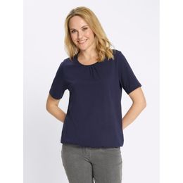 Kurzarmshirt Classic Basics "Kurzarm-Shirt", Damen, Gr. 44, marine, 100% Baumwolle, unifarben, Rundhals, Shirts Kurzarmshirt