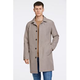 Trenchcoat LINDBERGH, Herren, Gr. M, grau (stone), Obermaterial: 100% Polyester. Futter: 100% Polyester, unifarben, regular fit ca. Mitte Oberschenkel, Manschette, M&auml;ntel Trenchcoat, mit Taschen