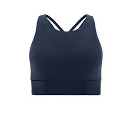 Sport-Bustier WINSHAPE "Functional Comfort Sport-BH SB103C", Damen, Gr. S, grau (anthrazit), 85% Polyester, 15% Elasthan, BHs Sport-Bustier, mit R&uuml;cken-Applikation